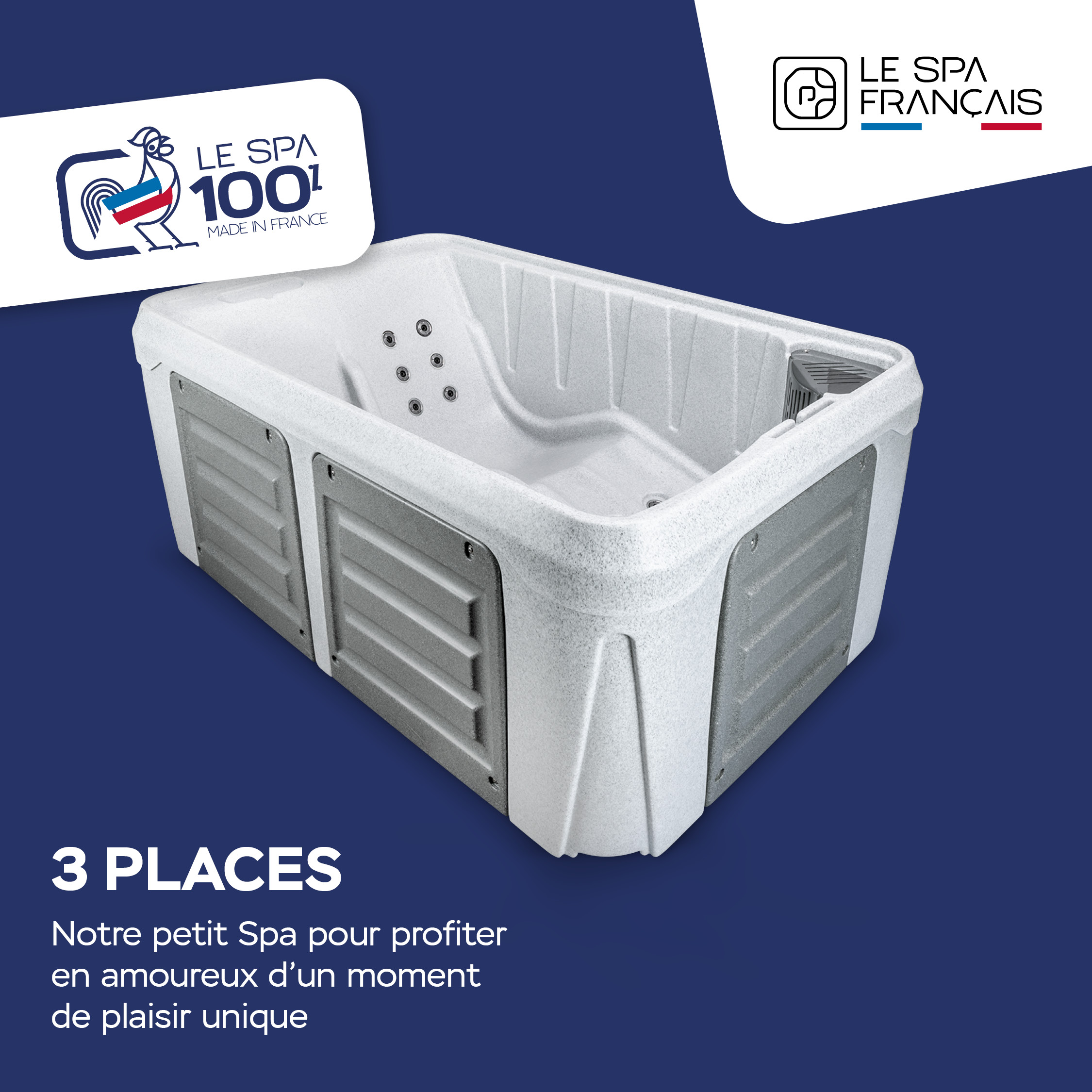 Une place allongée est amplement suffisante dans votre spa.